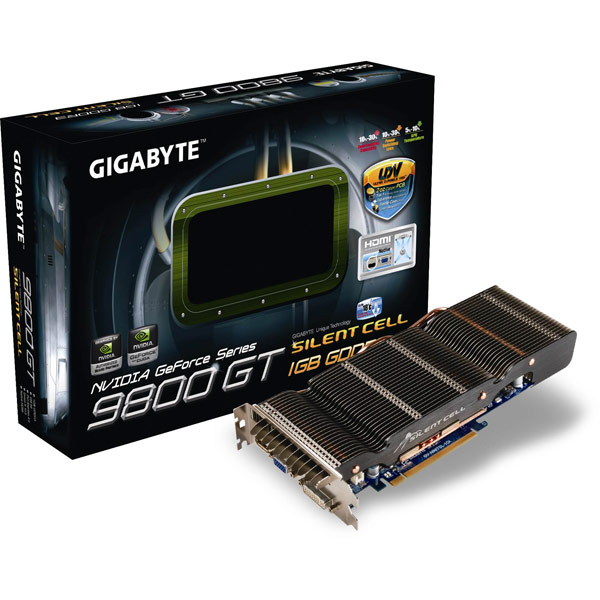 Gigabyte nVidia 9800GT 1GB silent 256bit DDR3, DVI, HDMI, VGA, PCIE2.0 ...
